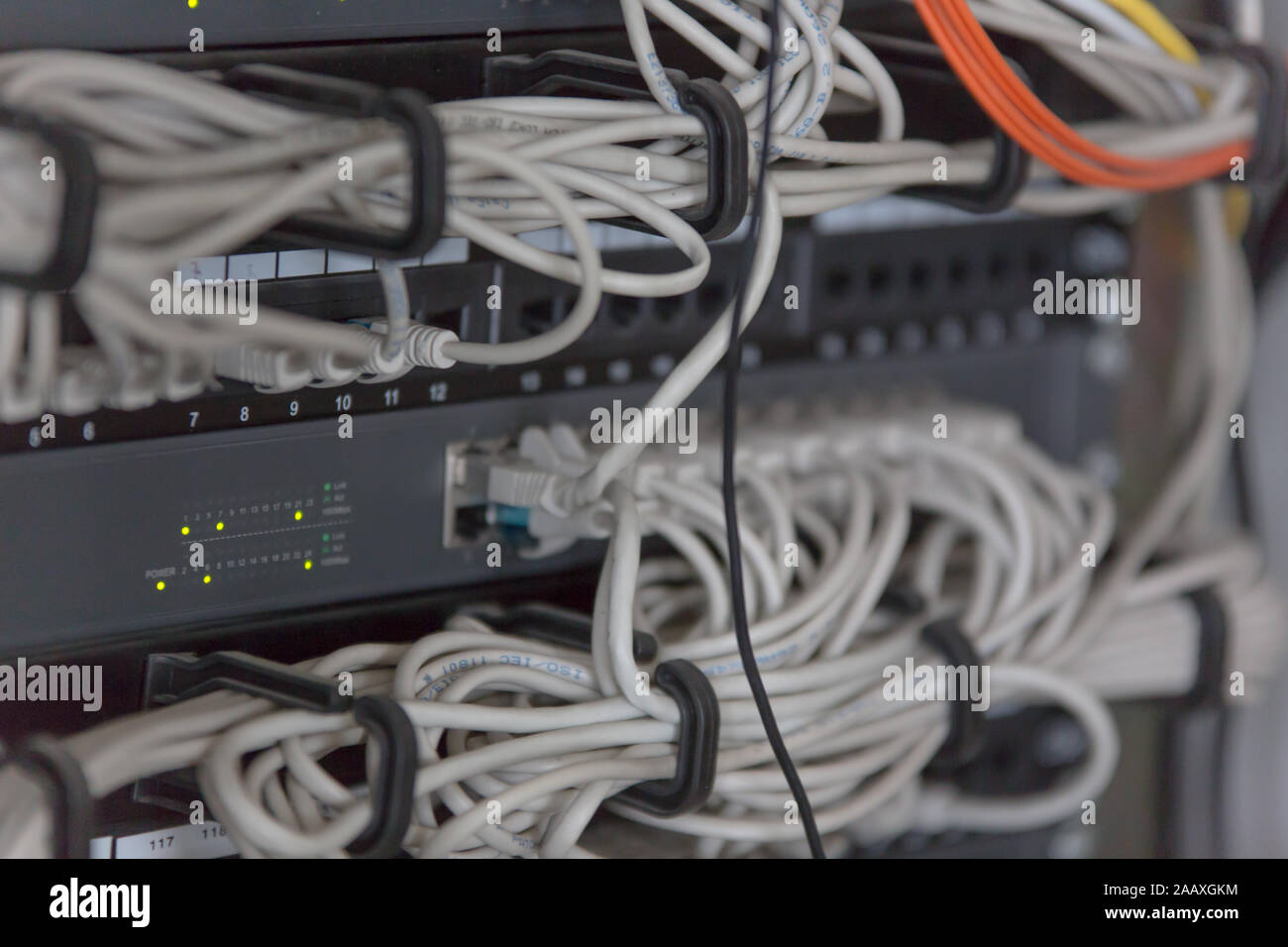 Rack Mounted Servers In A Server Room, close up Stock Photo - Alamy