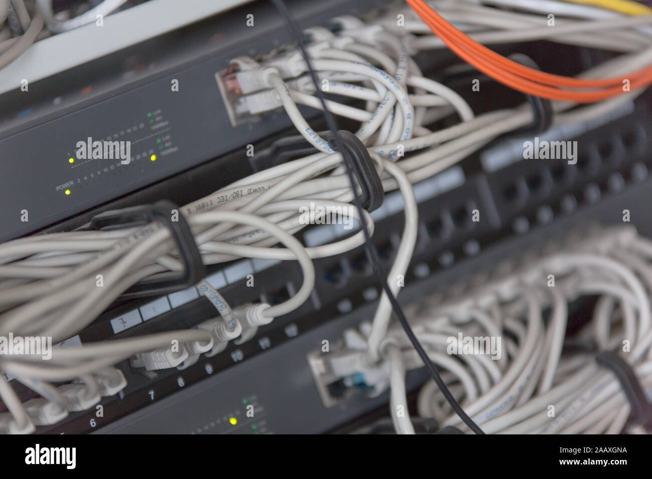 Rack Mounted Servers In A Server Room, close up Stock Photo - Alamy