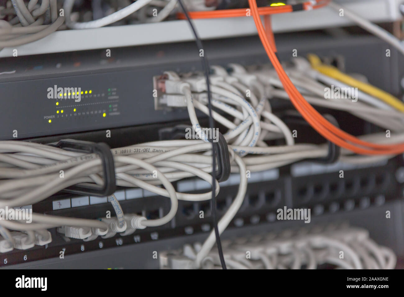 Rack Mounted Servers In A Server Room, close up Stock Photo - Alamy