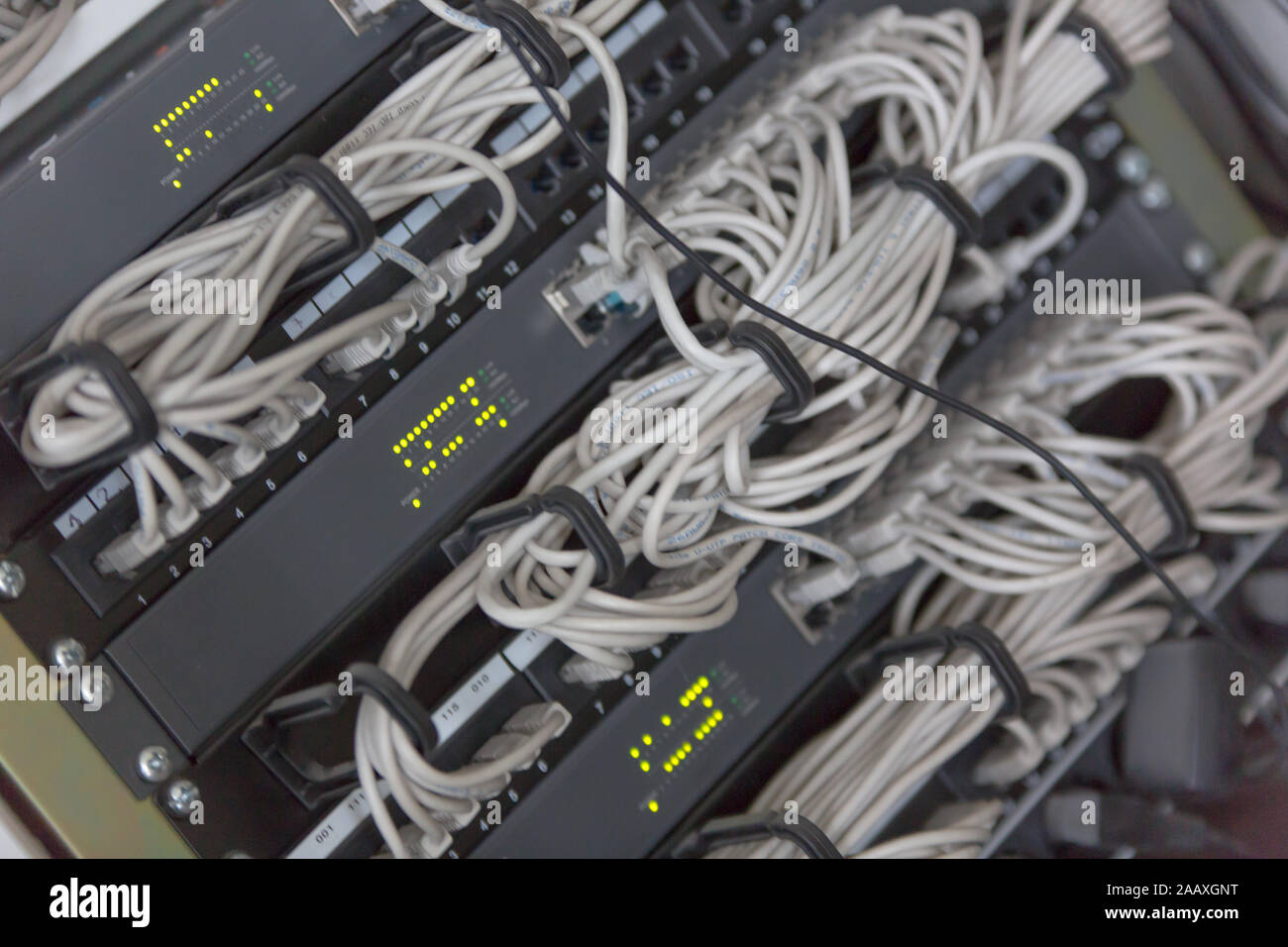 Rack Mounted Servers In A Server Room, close up Stock Photo - Alamy