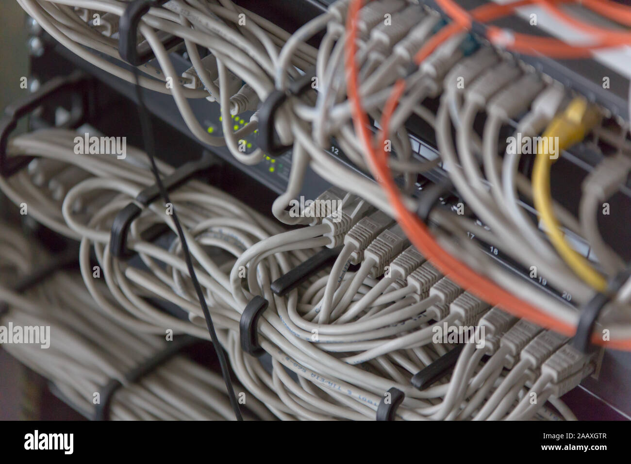 Rack Mounted Servers In A Server Room, close up Stock Photo - Alamy