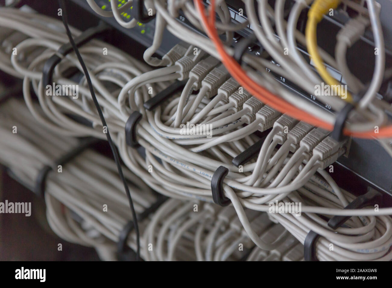Rack Mounted Servers In A Server Room, close up Stock Photo - Alamy