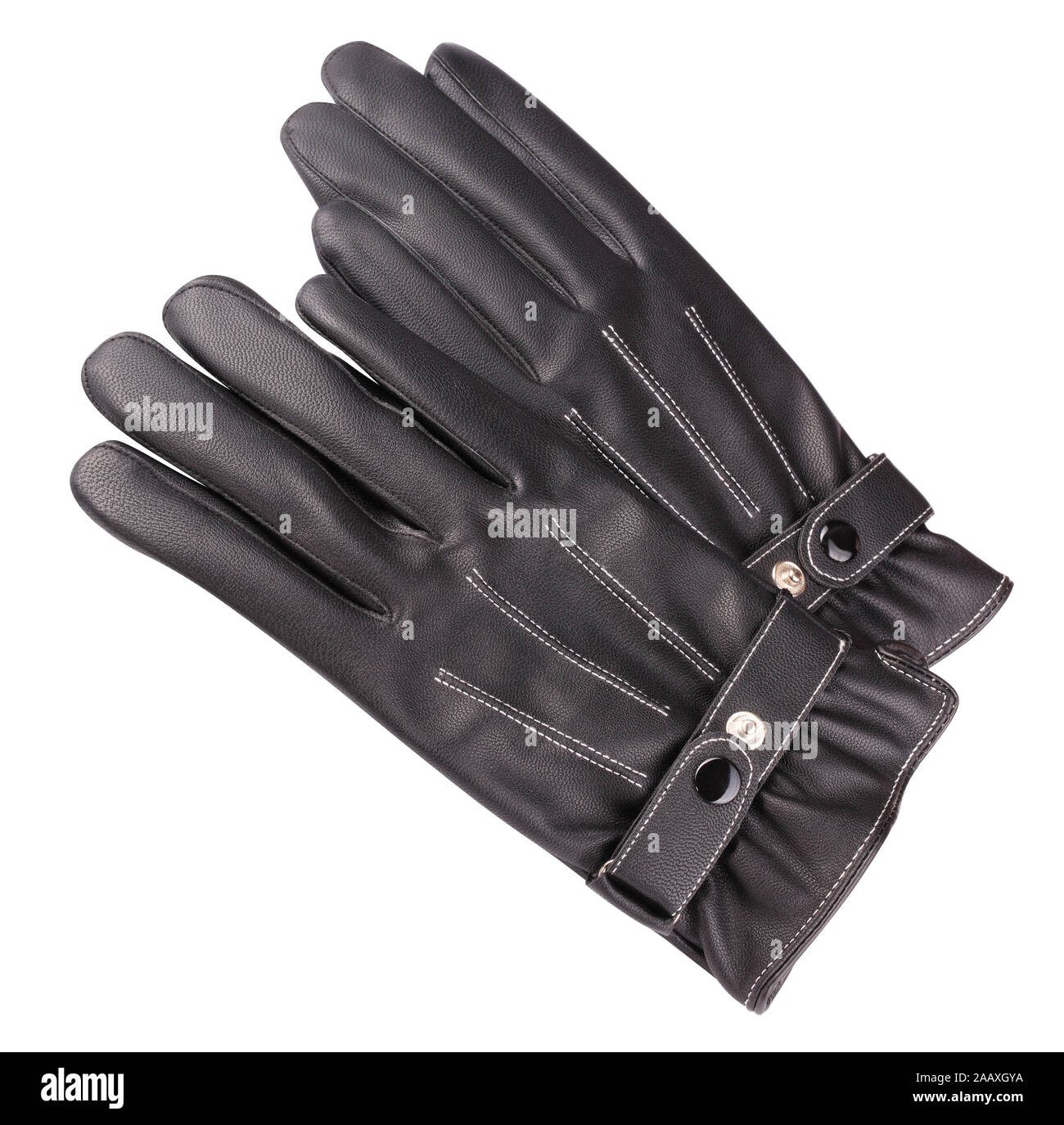 two Leather Gloves Isolated Stock Photo - Alamy