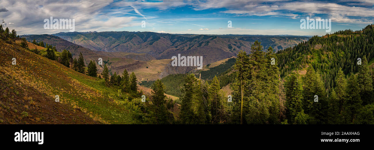 A view into Idaho from Hells Canyon Overlook in Oregon Stock Photo - Alamy