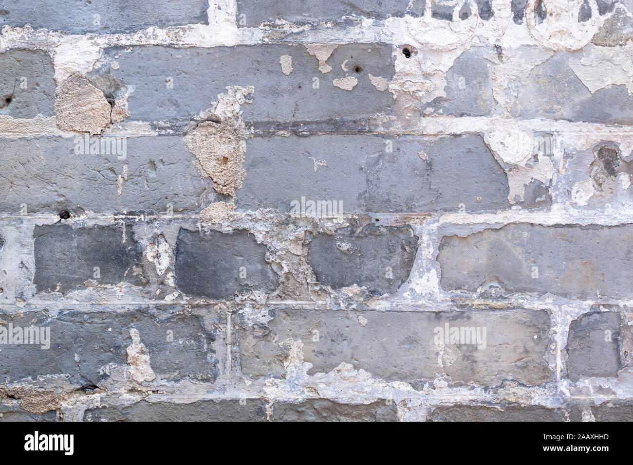 Real gray antique retro brick tone, pattern wall background in an old ...