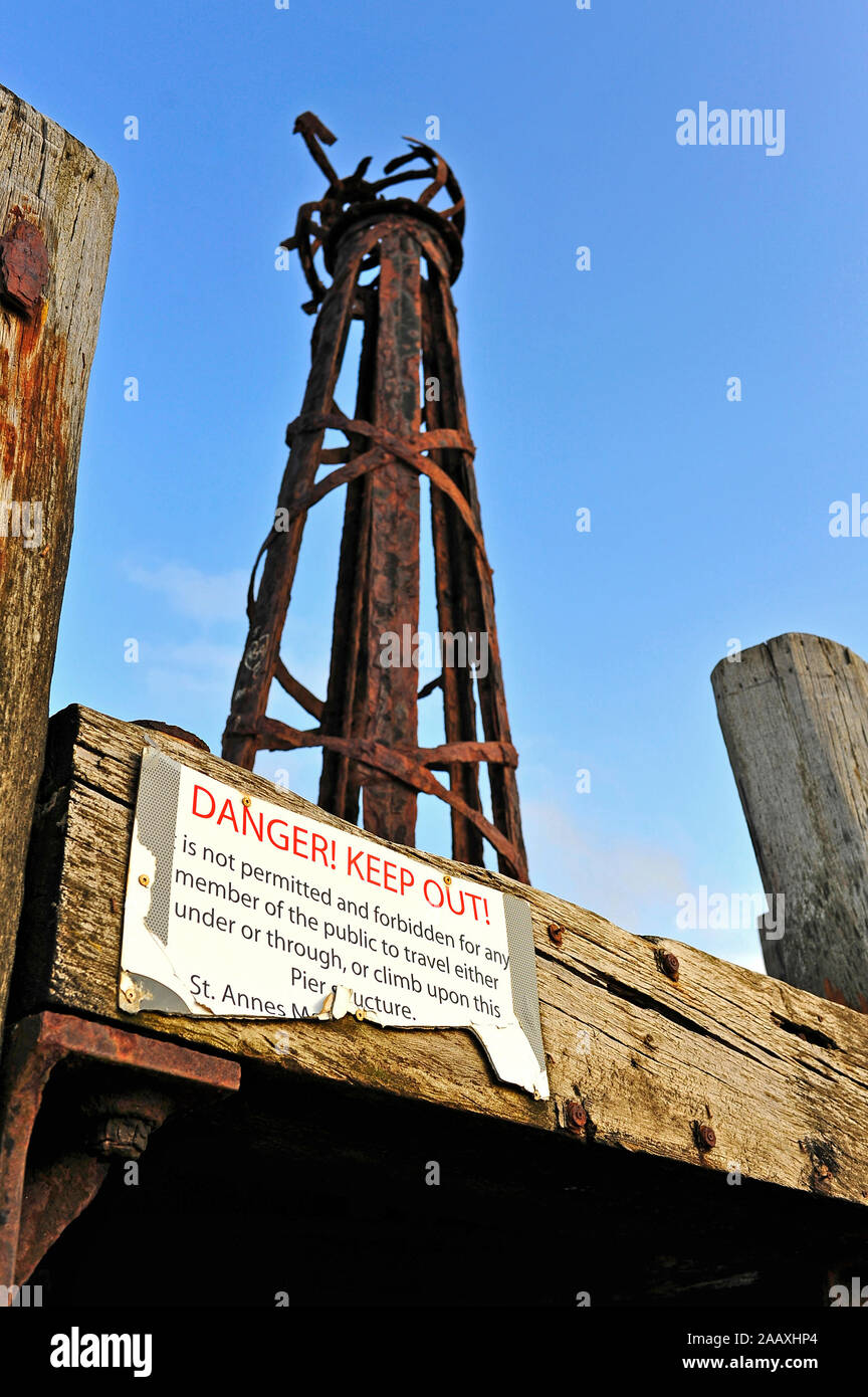 Warning sign on jetty hi-res stock photography and images - Alamy