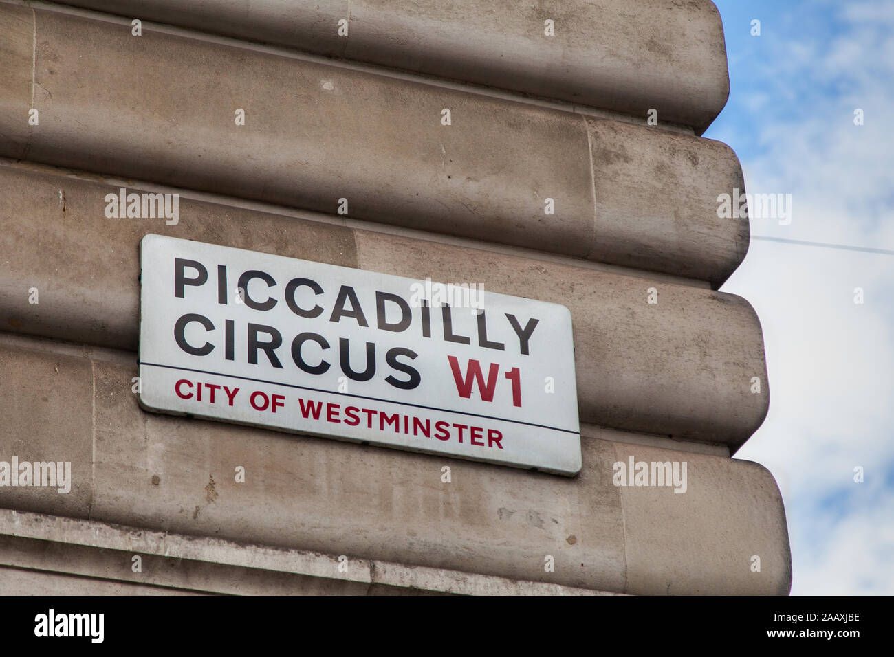 Piccadilly Circus W1 - City of Westminster` London Street Sign Stock ...