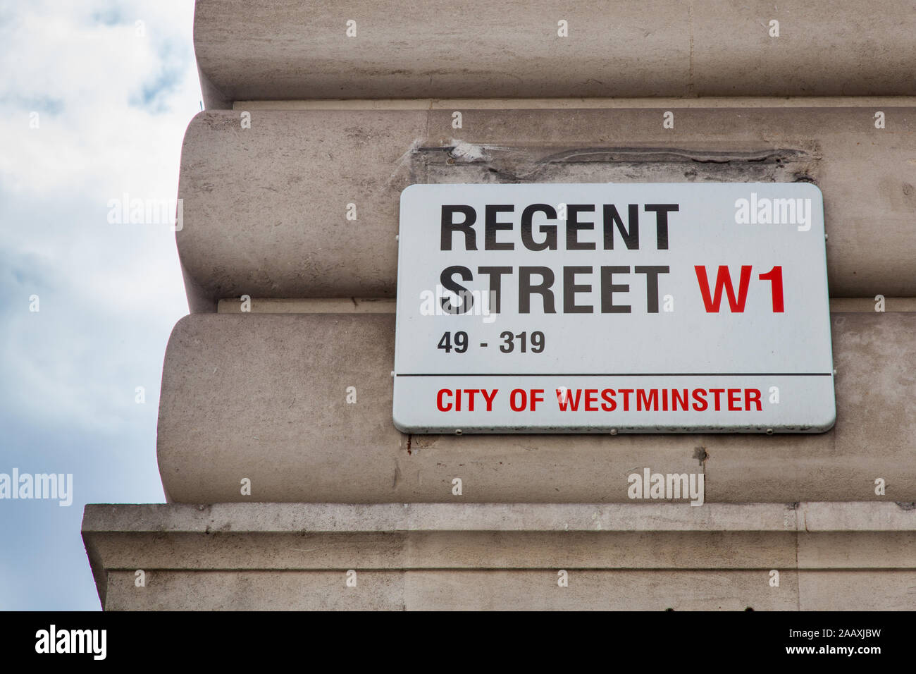 Regent Street W1 - City of Westminster` London Street Sign Stock Photo ...