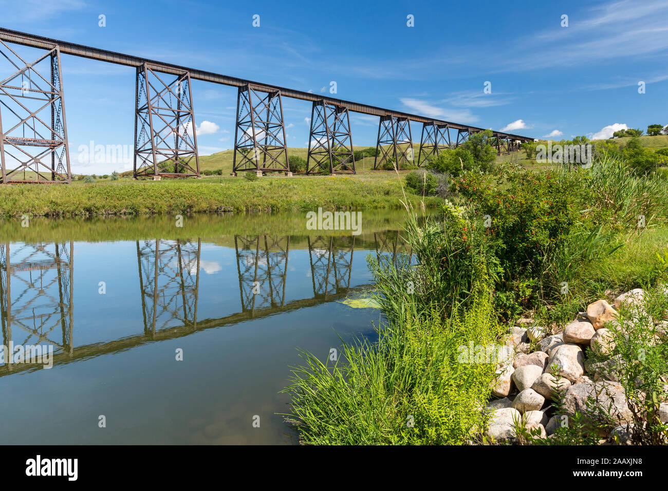 Reflection trestle bridge hi-res stock photography and images - Alamy