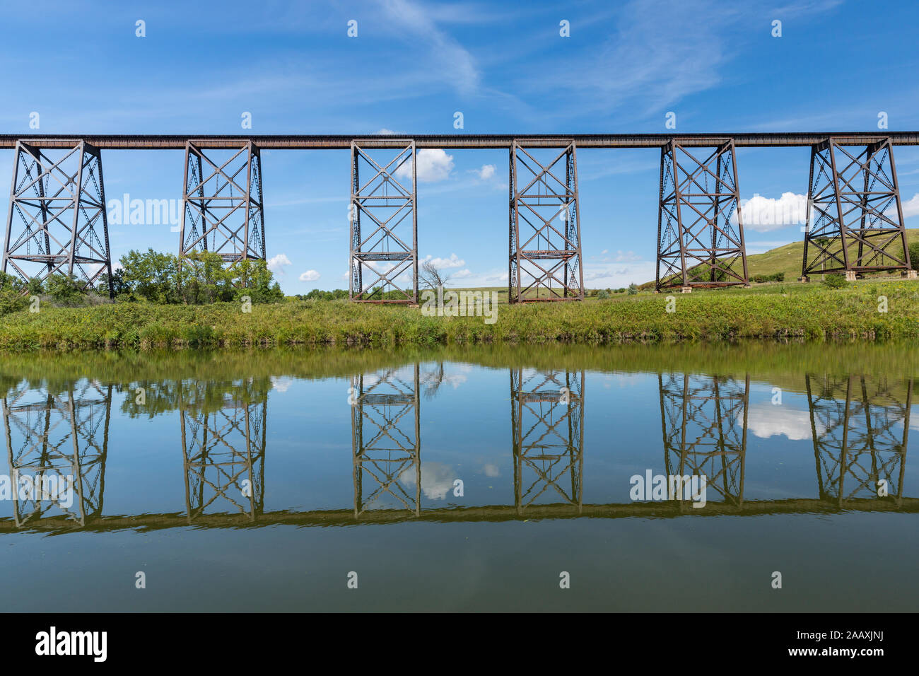 A Tall and Long Railroad High Bridge Stock Photo - Alamy
