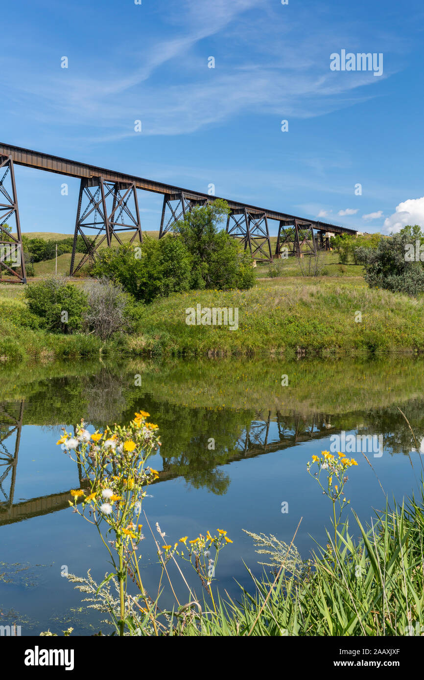 A Tall and Long Railroad High Bridge Stock Photo - Alamy