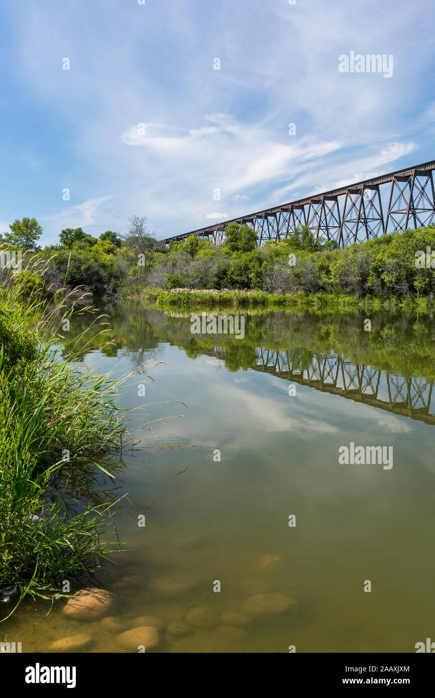 A Tall and Long Railroad High Bridge Stock Photo - Alamy
