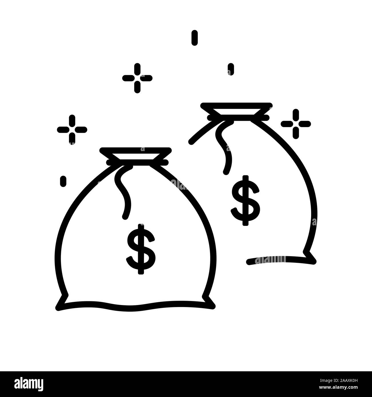 Bag gold coins line Stock Vector Images - Alamy