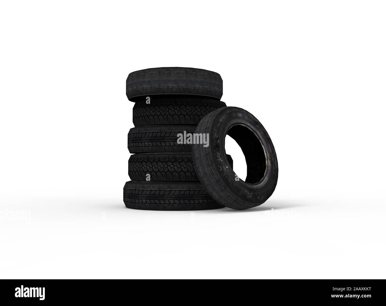 Black Wheel isolated on white 3D Rendering Stock Photo - Alamy