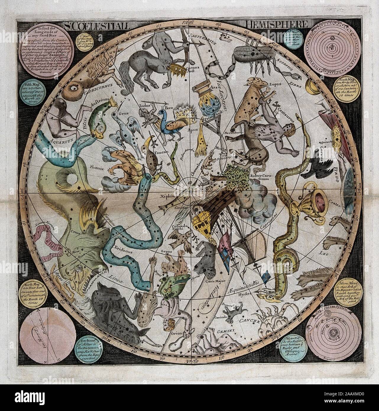 Vintage star constellations map hi-res stock photography and images - Alamy