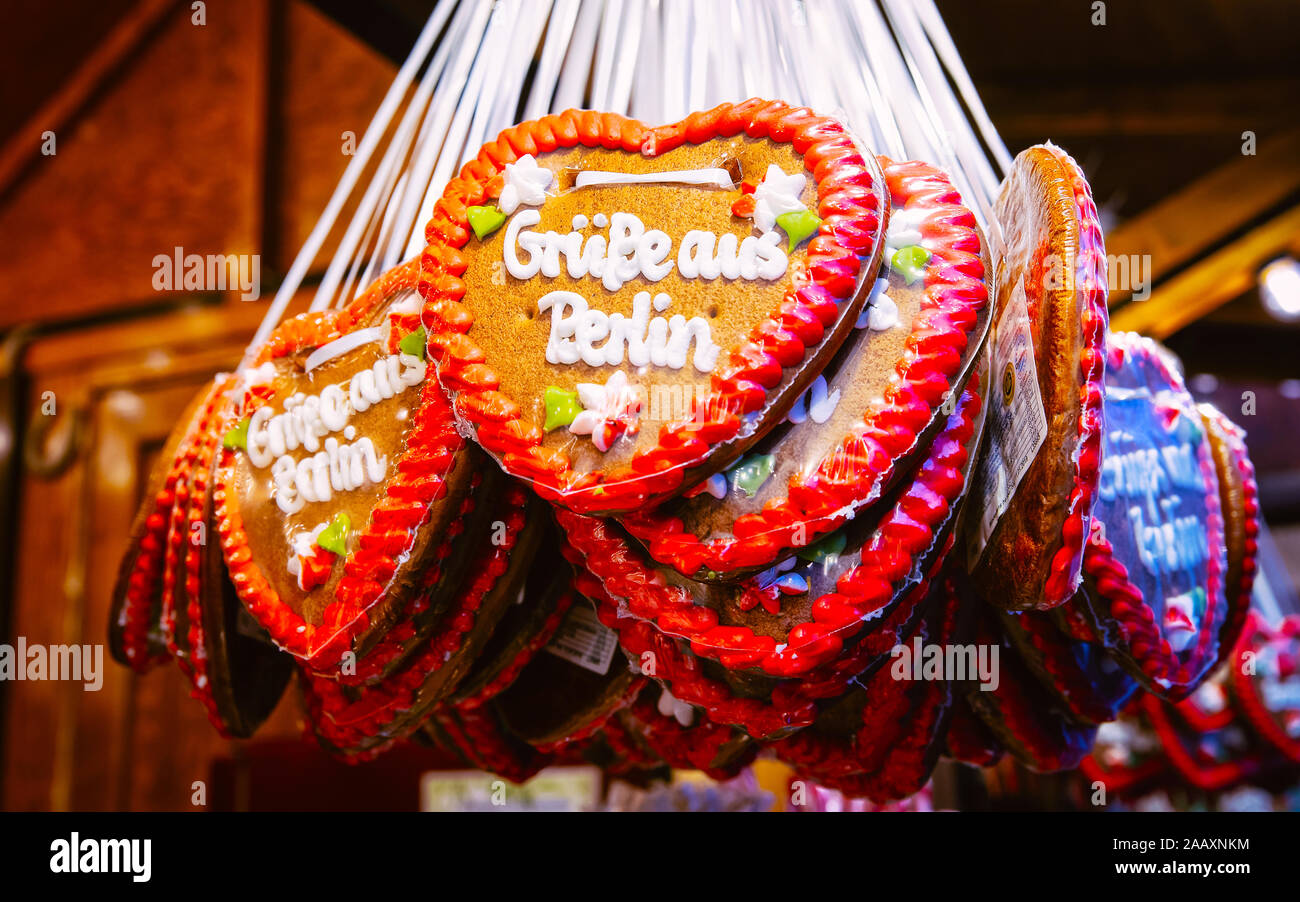 Gingerbread cookies at Christmas Market at Gendarmenmarkt Winter Berlin ...