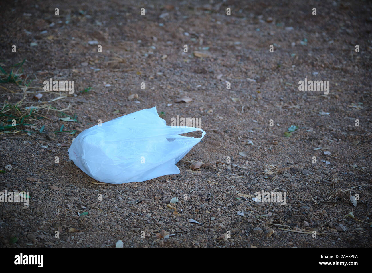 waste plastic bag, dirty plastic bag on the ground, old bag waste ...