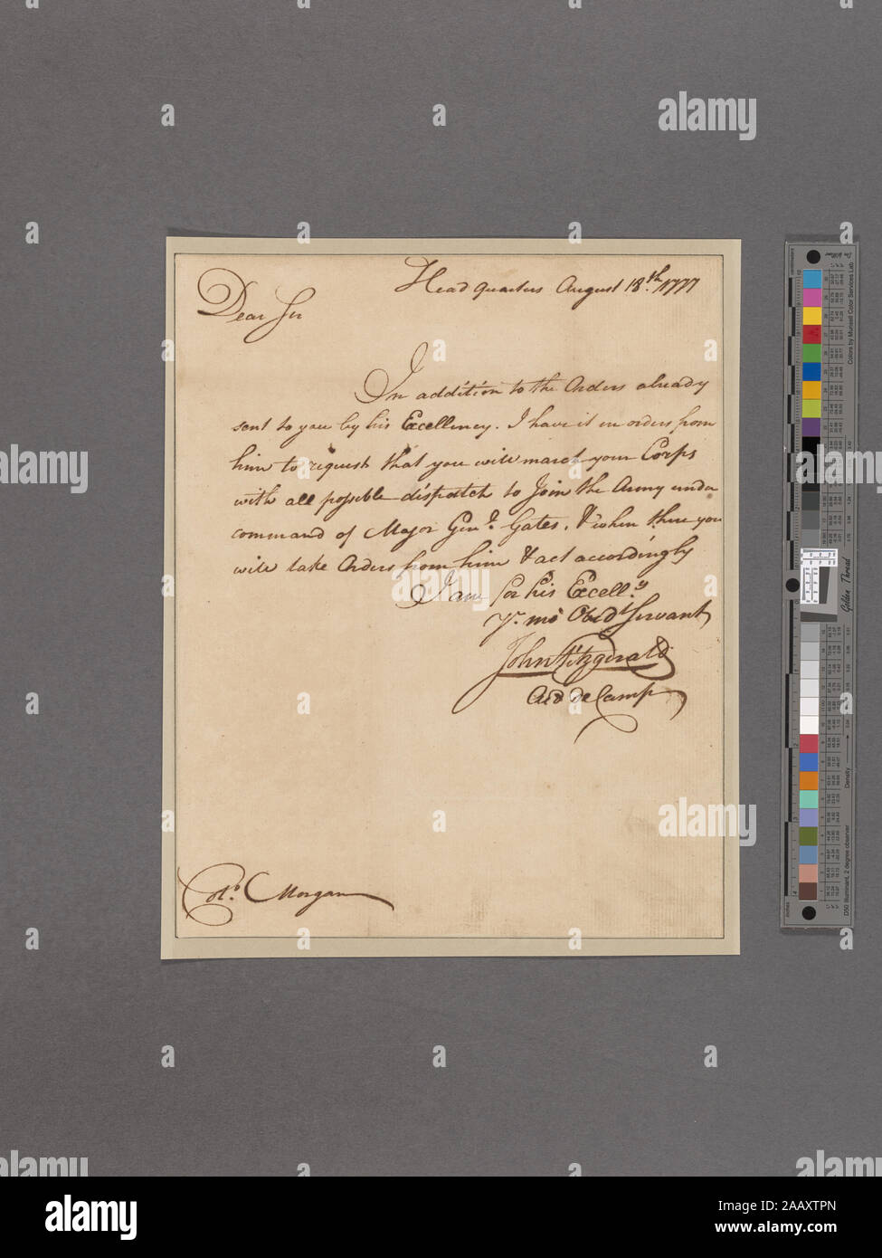 Fitzgerald, John Headquarters To Colonel Morgan Digitization was made ...