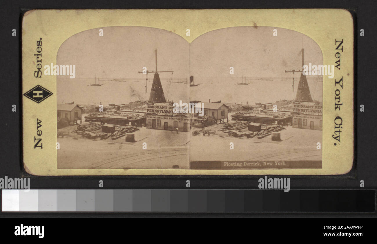 Floating Derrick, New York (View of Pennsylvania Railroad Emigrant ...