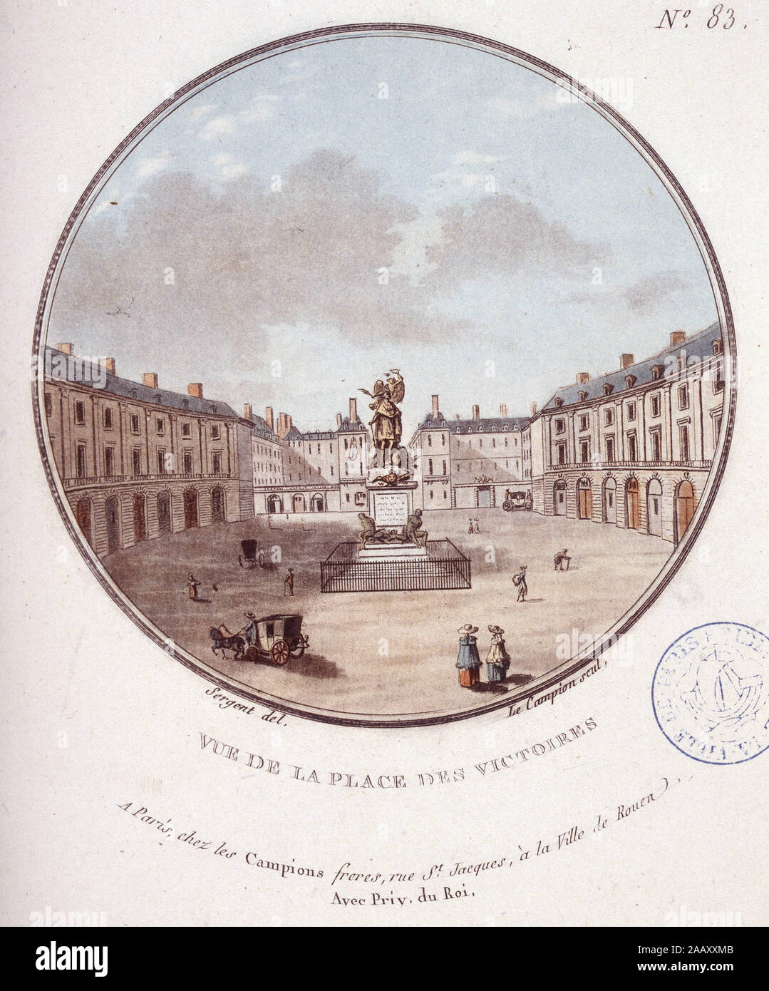 Vue de la place des victoires, Paris. In vues prittoresques des ...