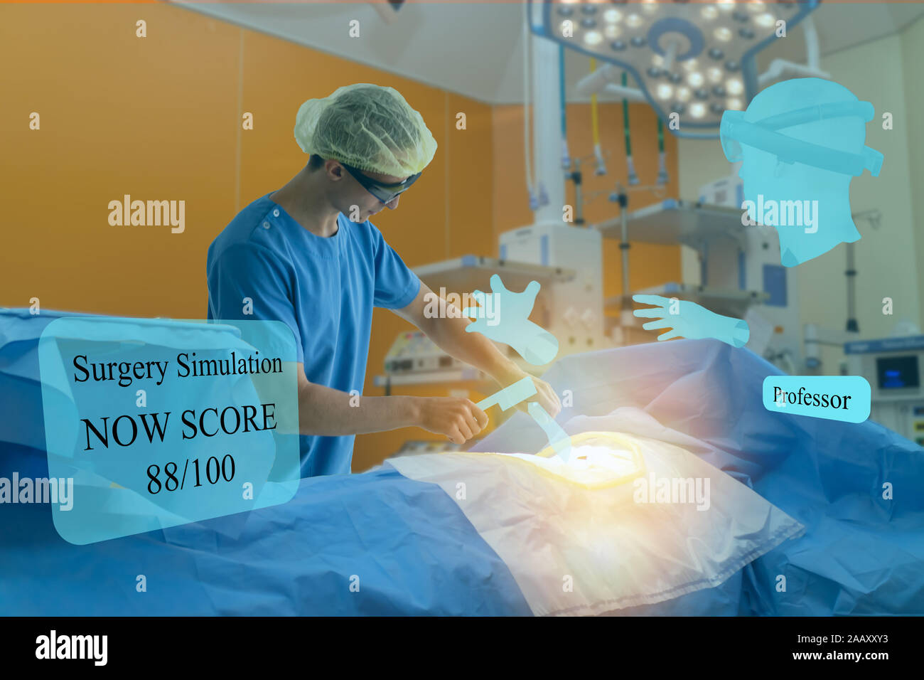 Smart medical with augmented and virtual reality technology concept ...