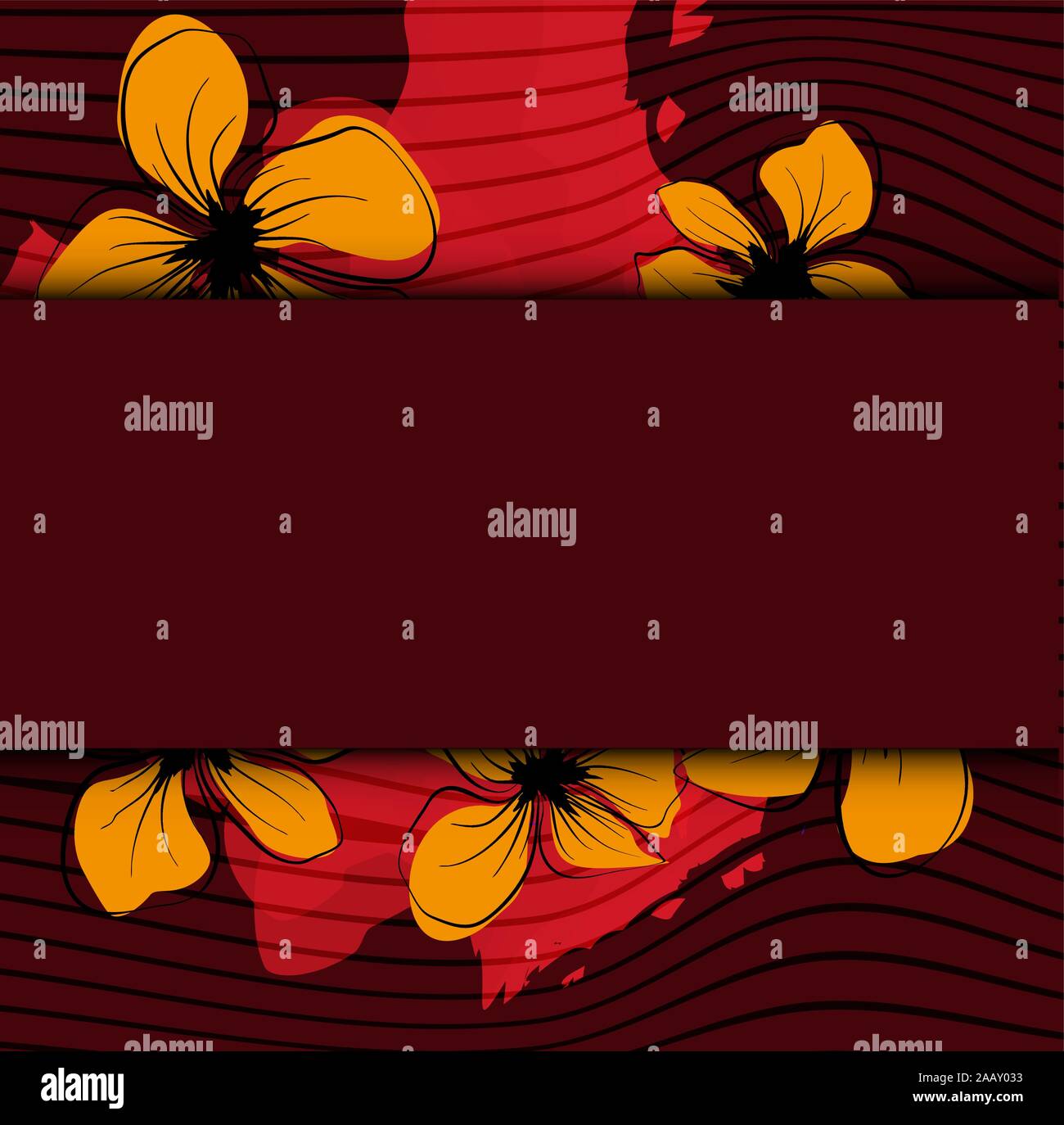 Modern closeup of yellow flowers on red background for decoration ...