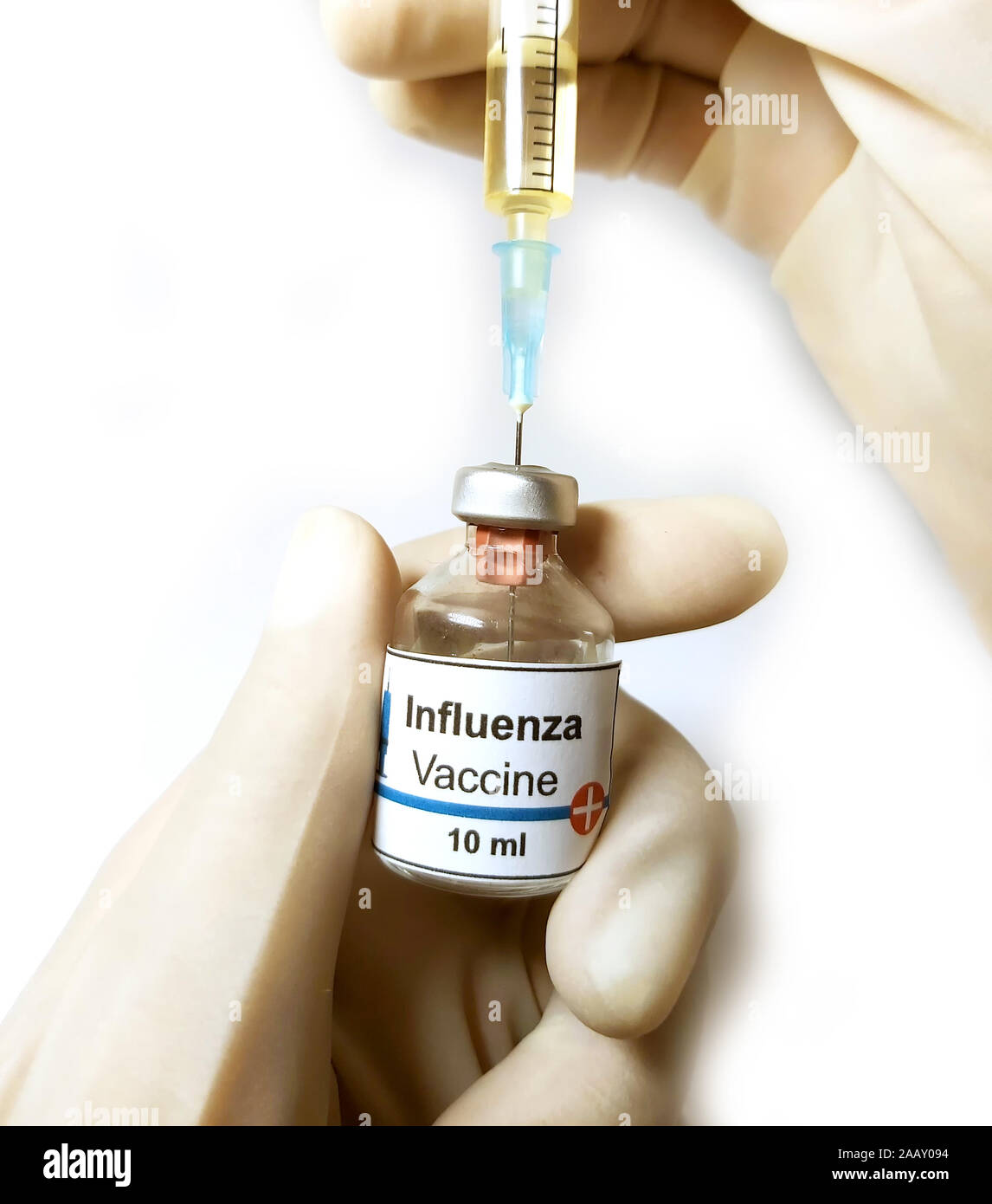 Flu shot. Vaccination against influenza. Flu vaccine injection Stock ...