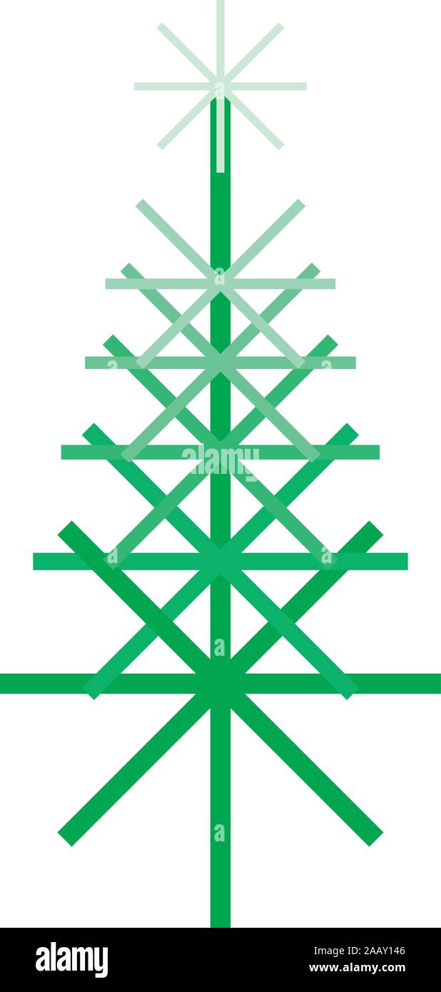 vector illustration of an abstract Christmas tree isolated on white ...
