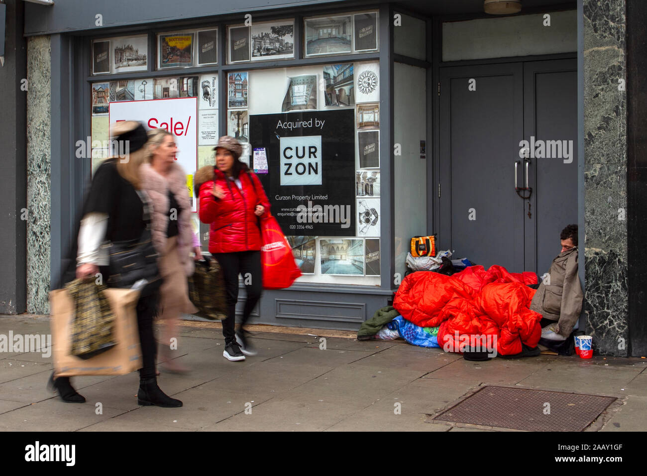 Homeless Doorway Shop High Resolution Stock Photography and Images - Alamy