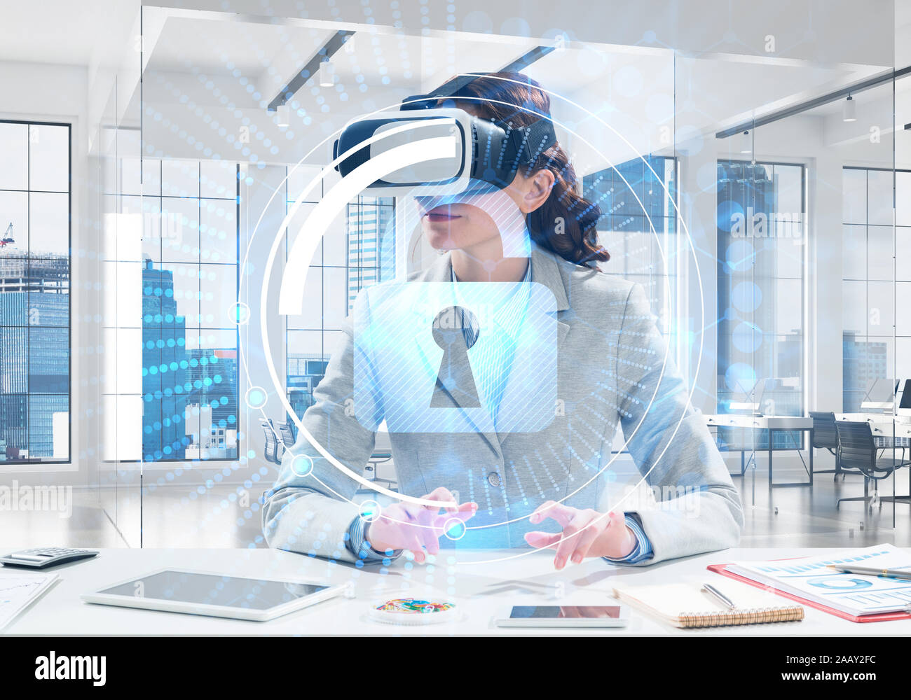 Virtual protection concept Stock Photo - Alamy