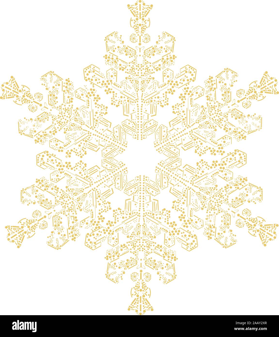vector illustration of a golden snowflake. Christmas abstract Stock ...