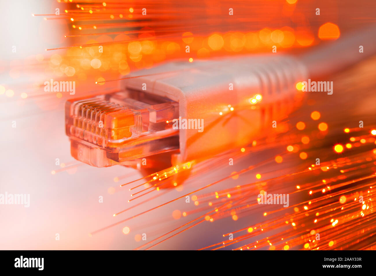 optic fiber plug in - close up Stock Photo - Alamy