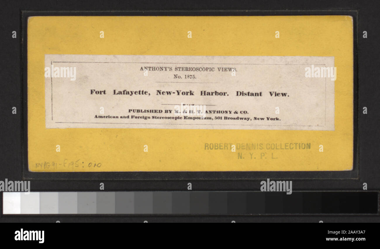 Fort Lafayette, New York Harbor Distant view Includes one hand-colored ...