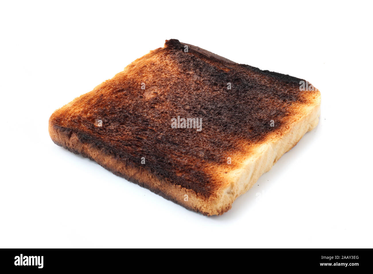 A Slice Of Burnt Toast Stock Photo - Alamy