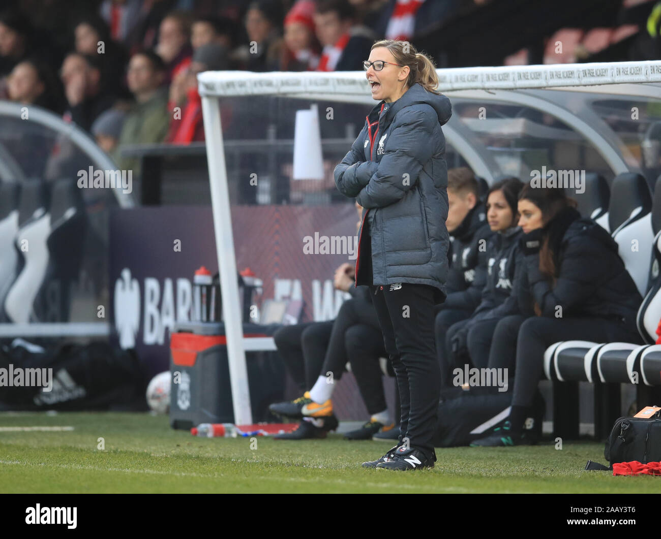 Liverpool's Manager Vicky Jepson during the Women's Super League match ...