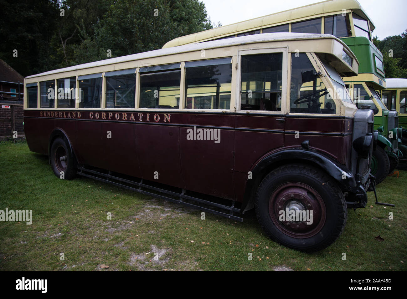 Amberley museum vintage buses Stock Photo - Alamy