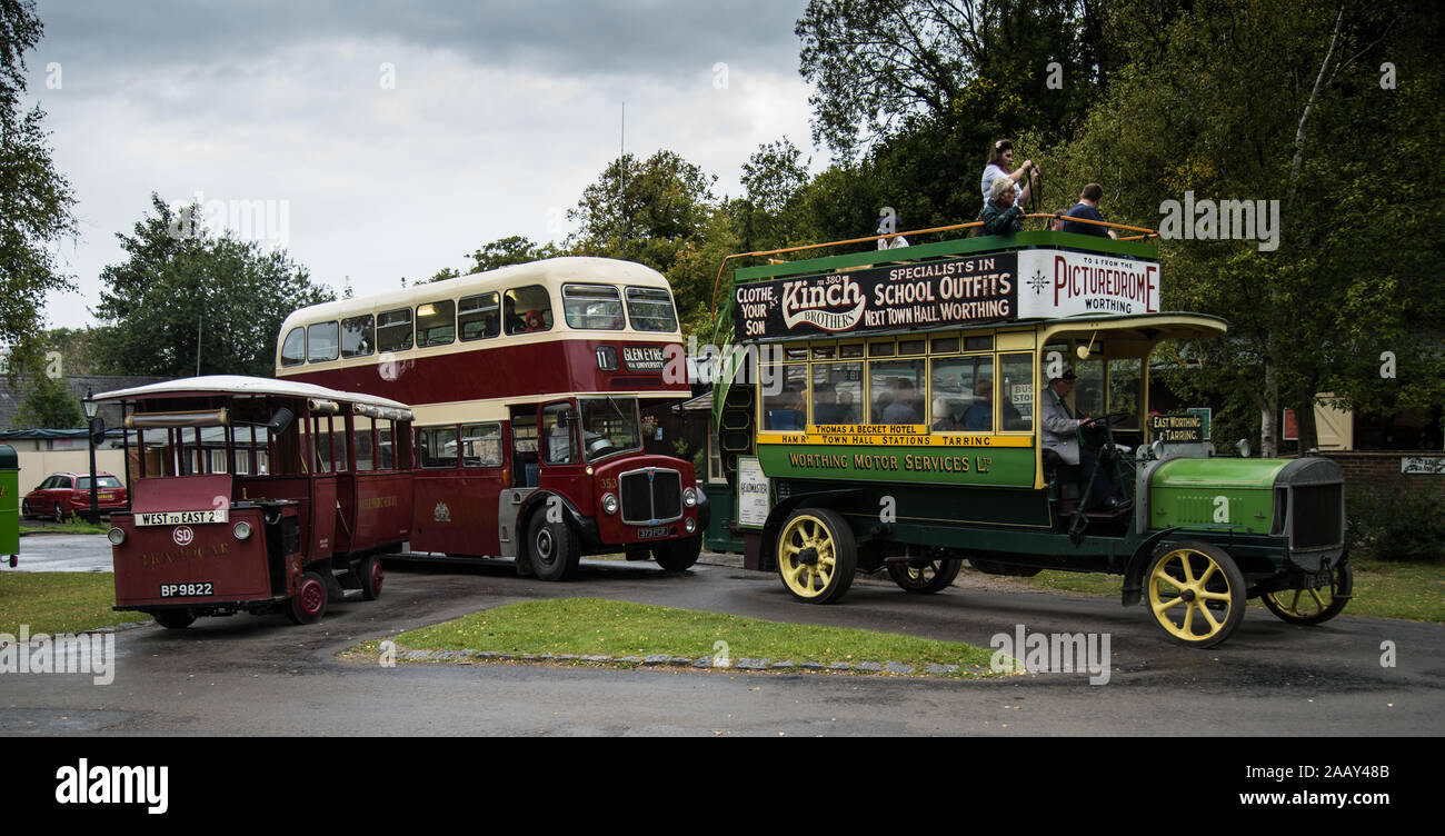 Amberley museum vintage buses Stock Photo - Alamy