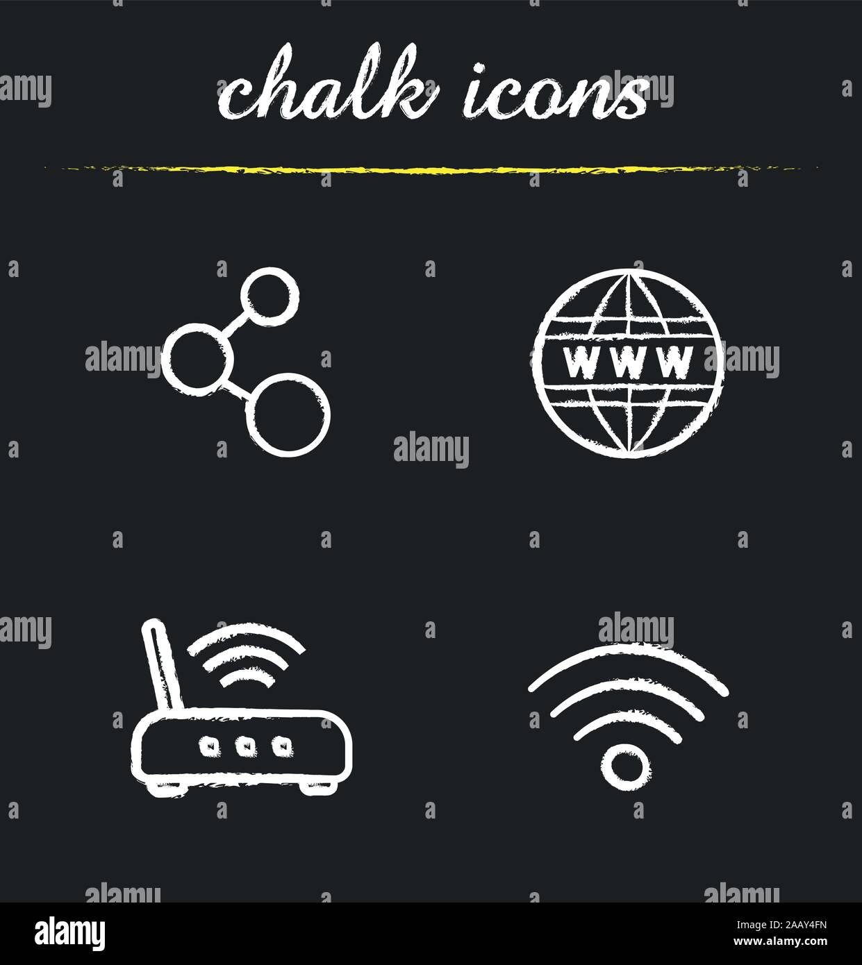 Internet icons set. Connection, www, wi fi router and signal ...