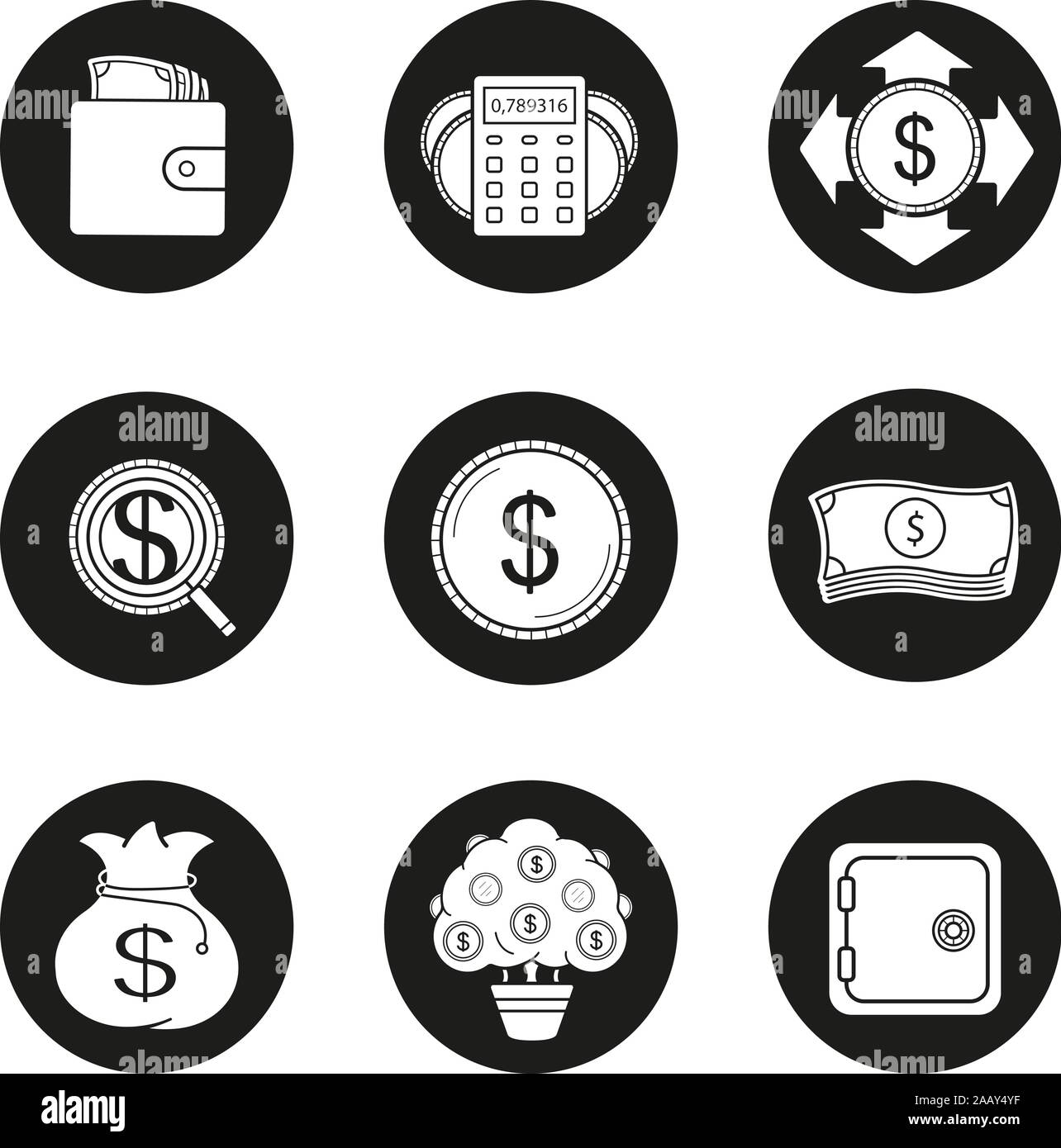 Business concept dollar banknotes calculator Stock Vector Images - Alamy