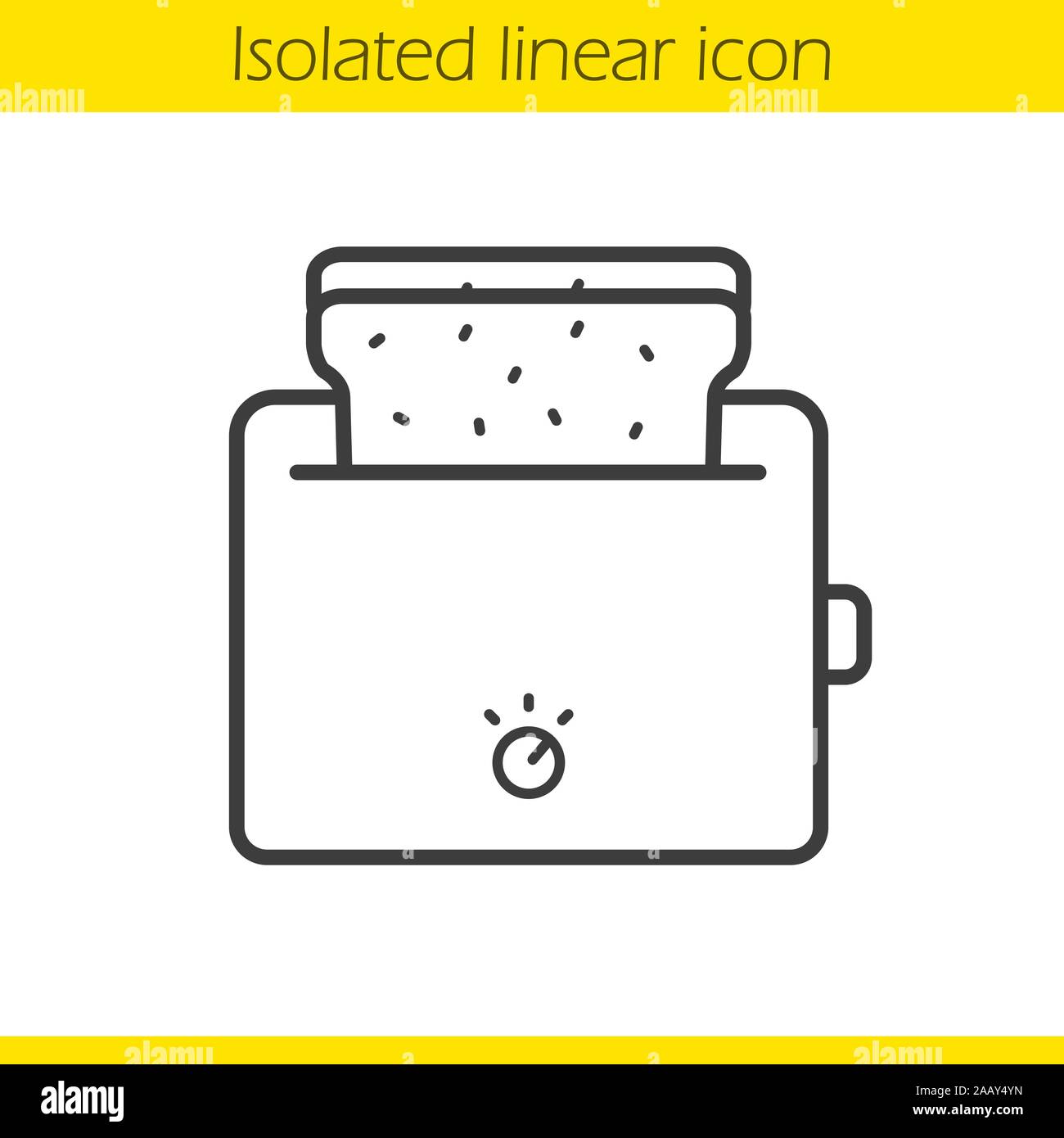 Toaster linear icon. Thin line illustration. Toasted bread contour ...