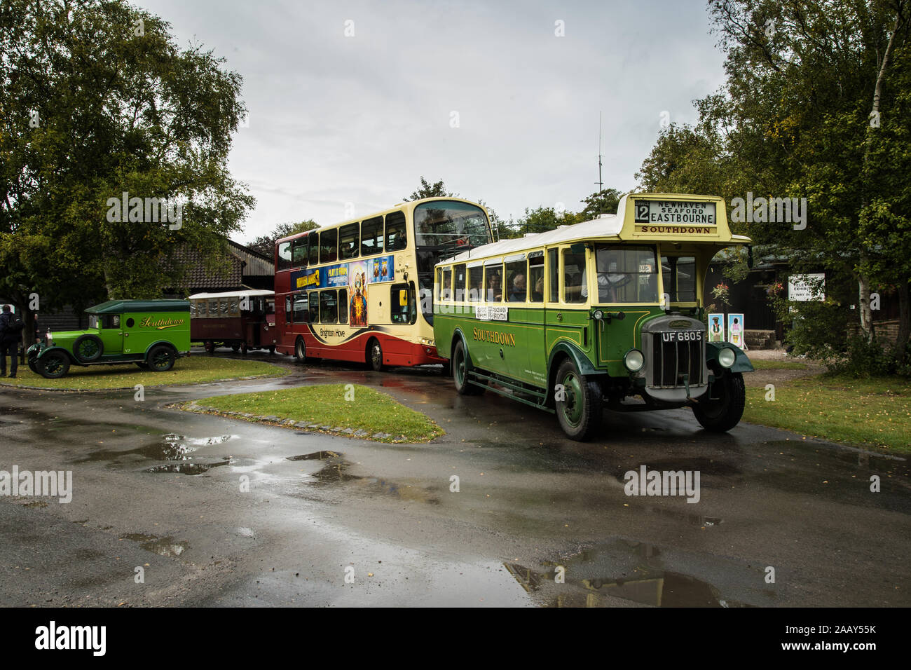 Amberley museum vintage buses Stock Photo - Alamy