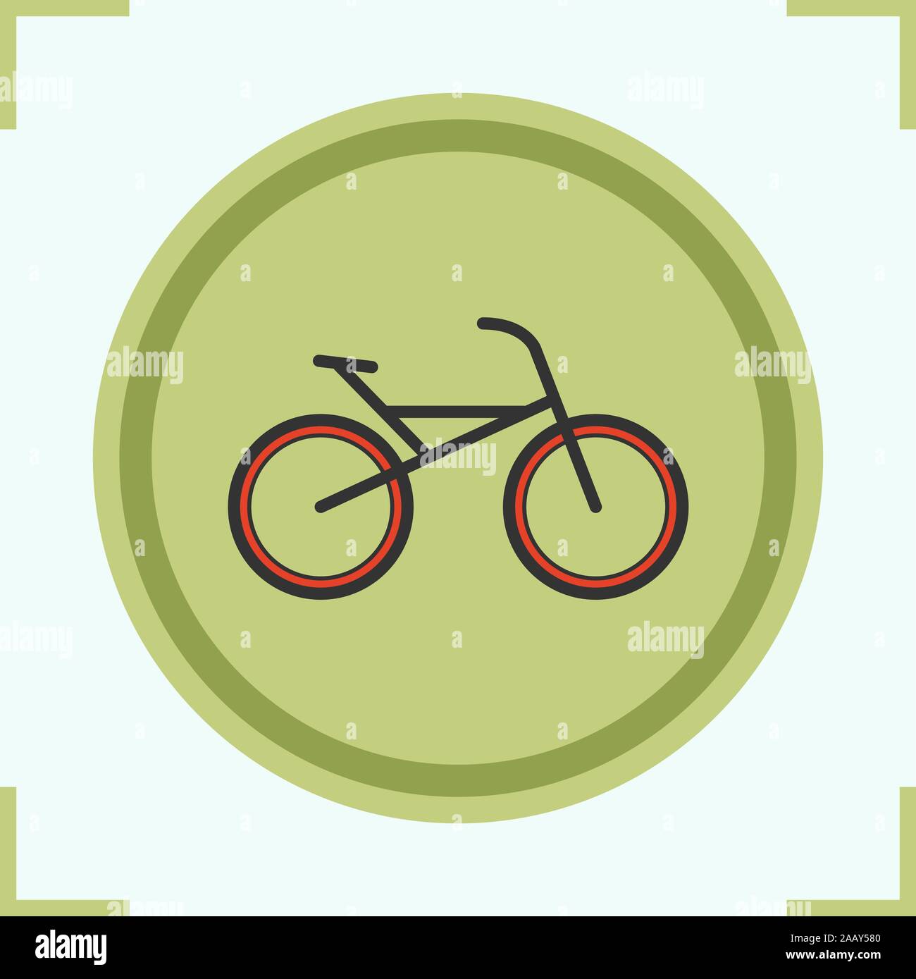 Bike color icon. Cycling symbol. Bicycle vector isolated illustration ...