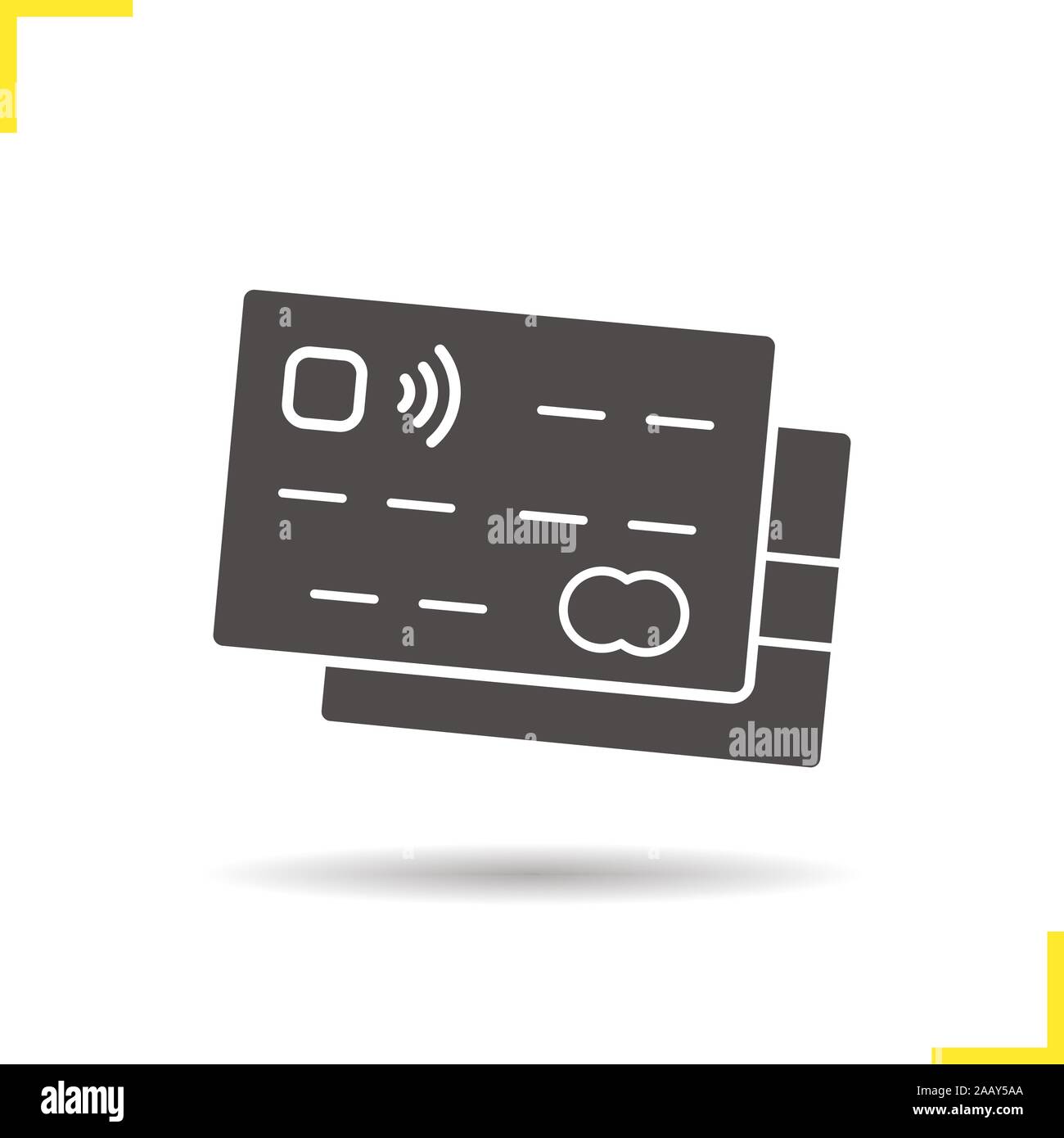 Credit card icon. Drop shadow silhouette symbol. Vector isolated ...