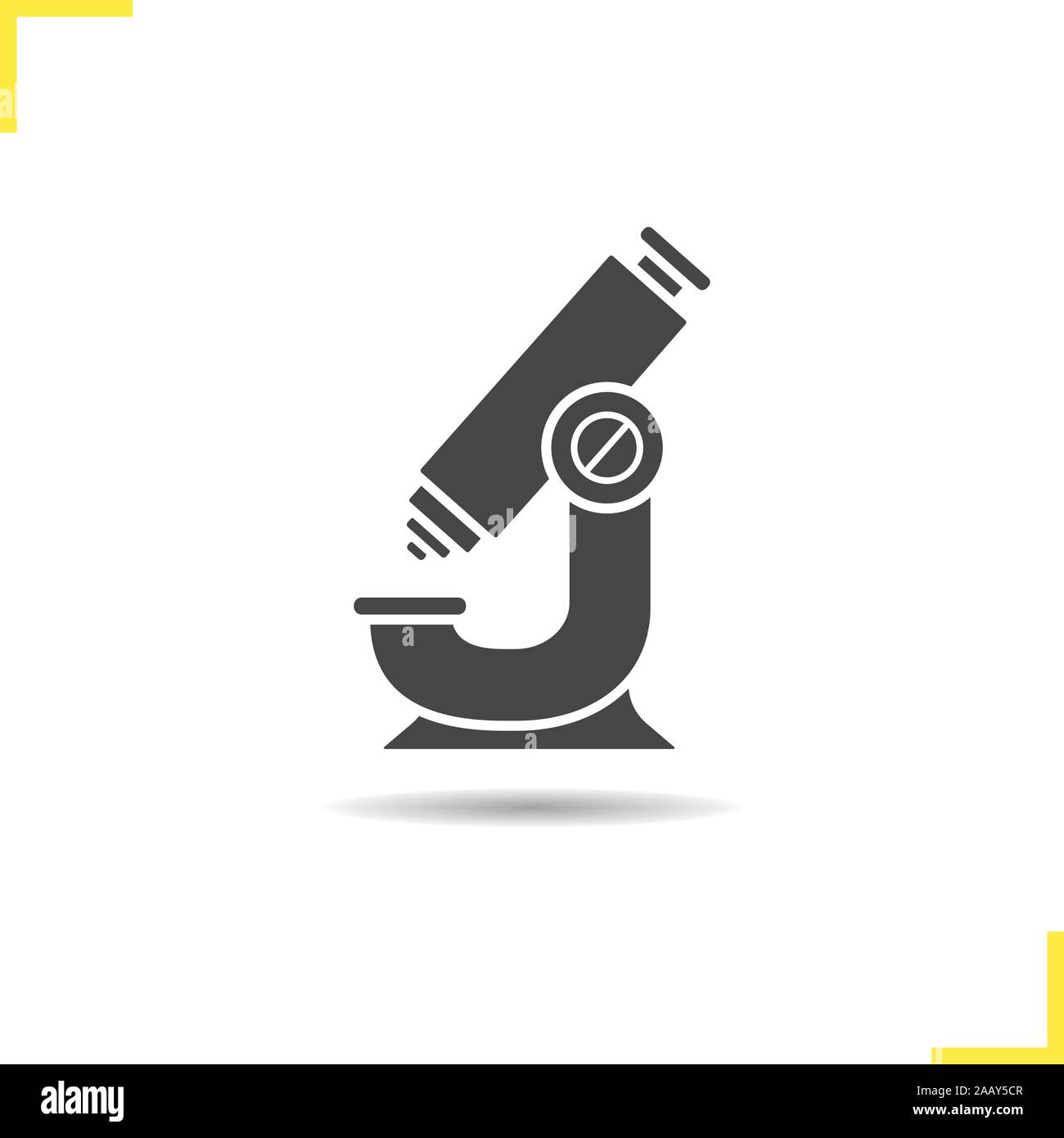 Microscope icon. Drop shadow silhouette symbol. Vector isolated ...