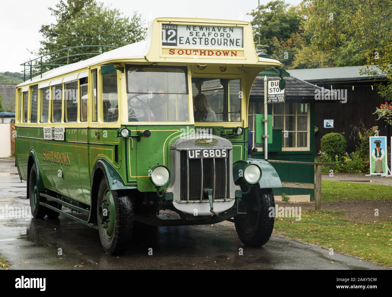 Amberley museum vintage buses Stock Photo - Alamy