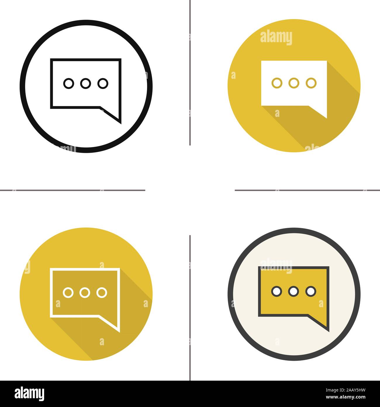 Sms icon. Flat design, linear and color styles. Message bubble. Chat ...