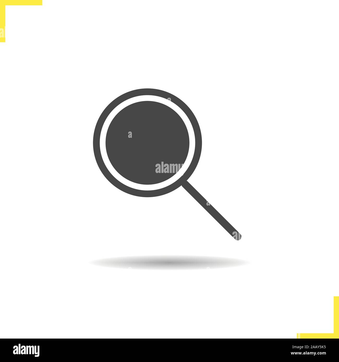 Search icon. Drop shadow magnifying glass silhouette symbol. Zoom ...