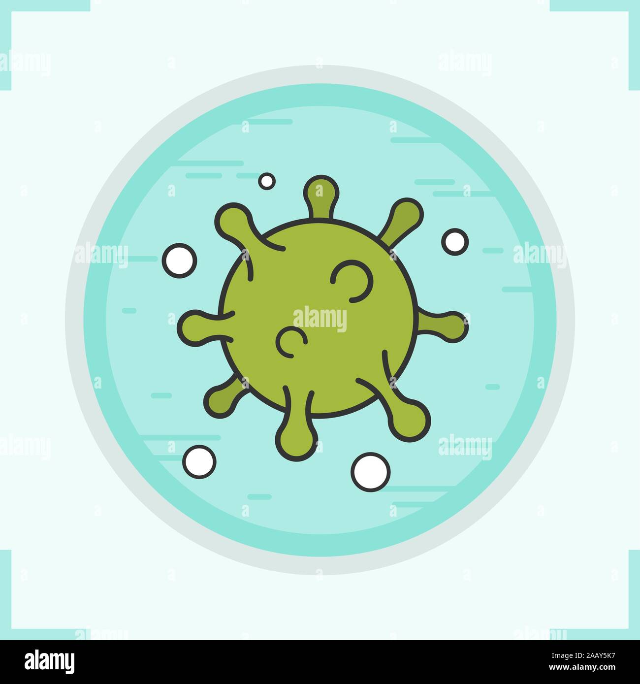 Virus color icon. Medical infection. Microscopic bacterium vector ...