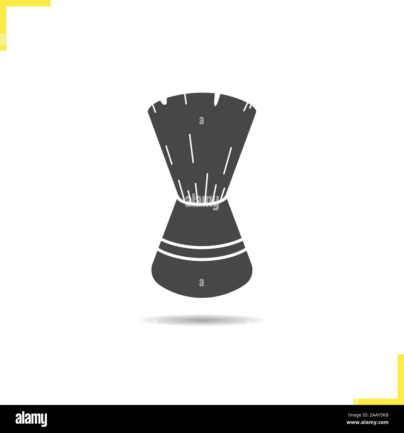 Shaving brush icon. Drop shadow silhouette symbol. Vector isolated ...