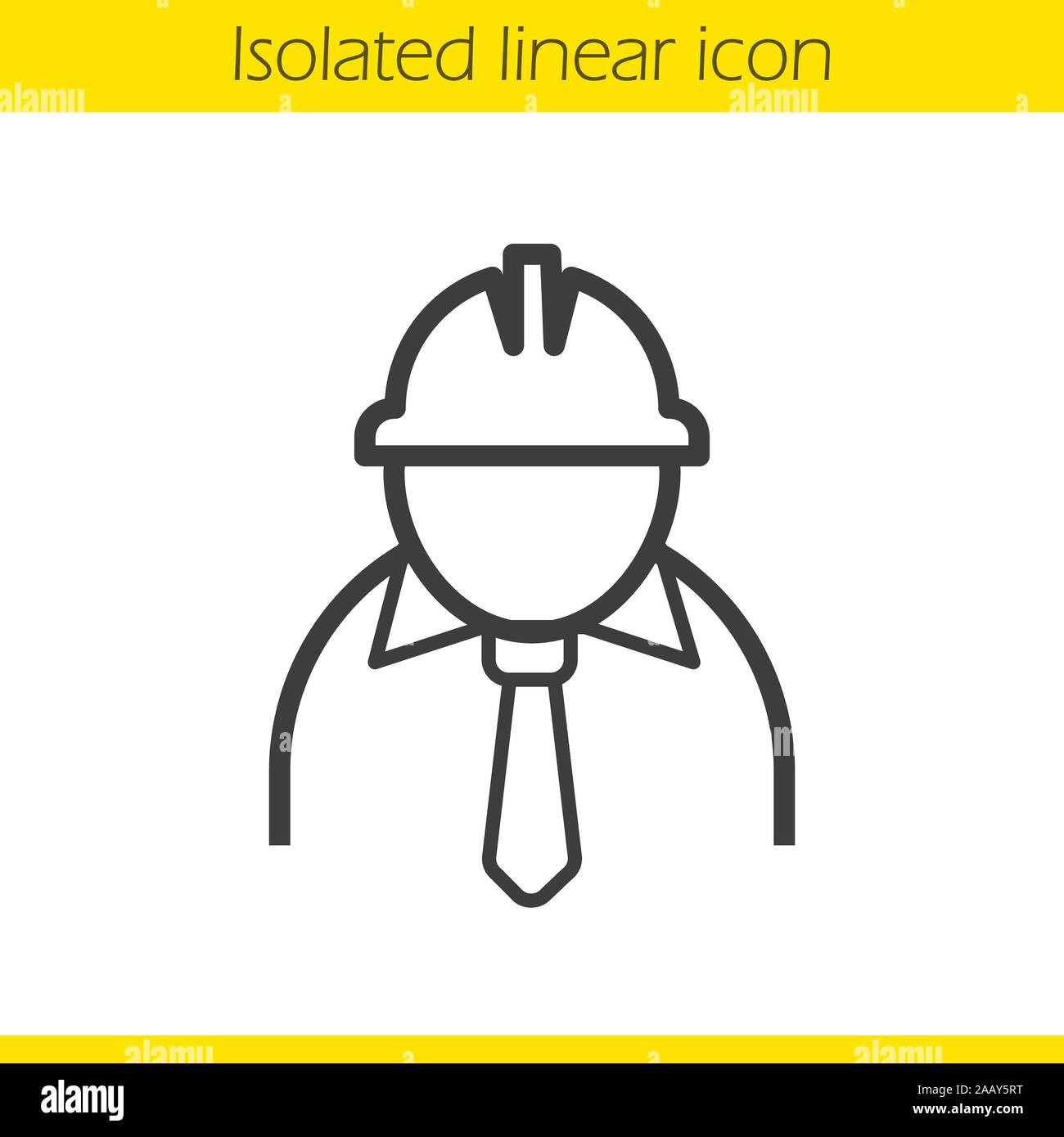 Engineer linear icon. Industrial worker. Architect. Thin line ...